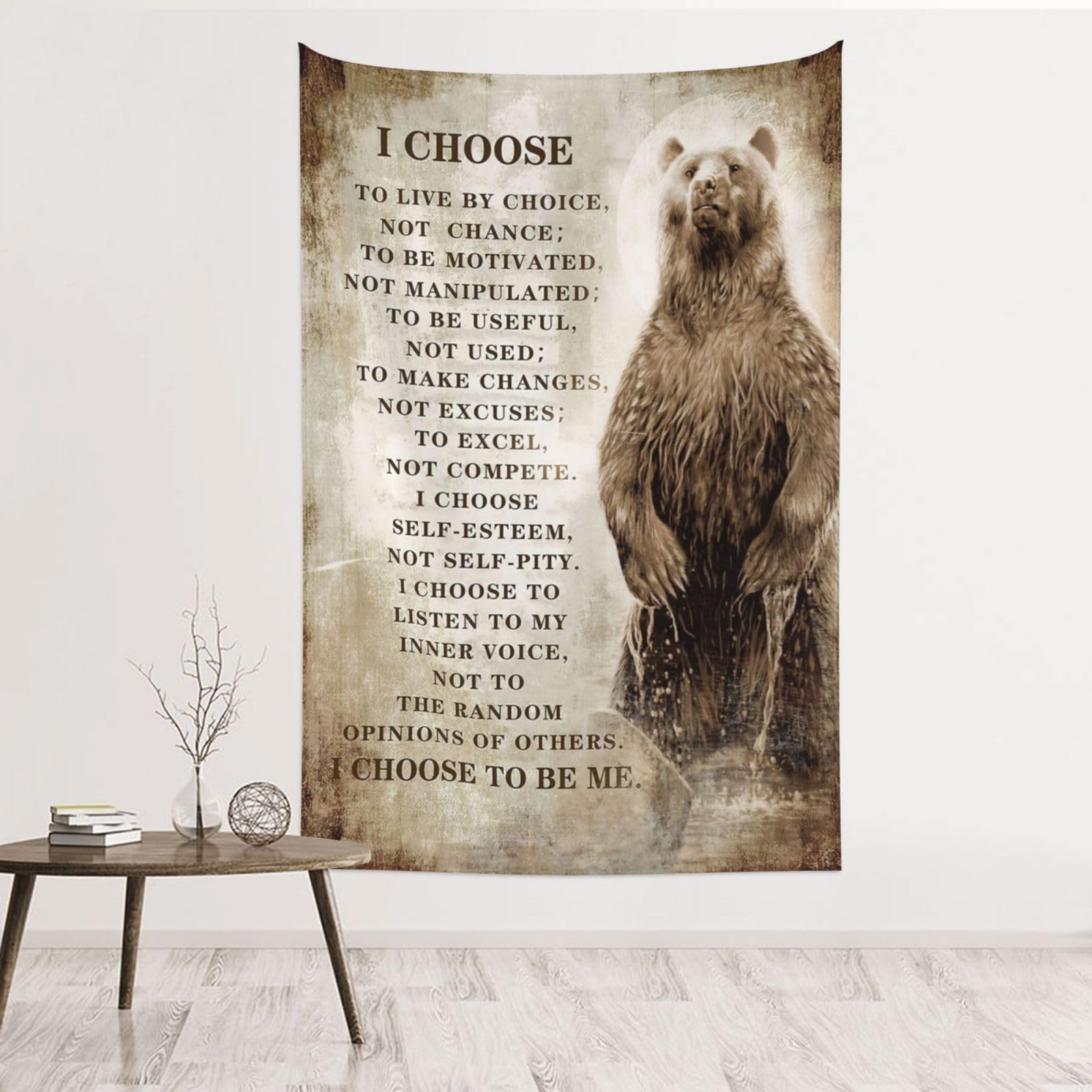 Amazon.com: CEUFOUE Christian Bear Tapestry Motivational Bear Picture ...