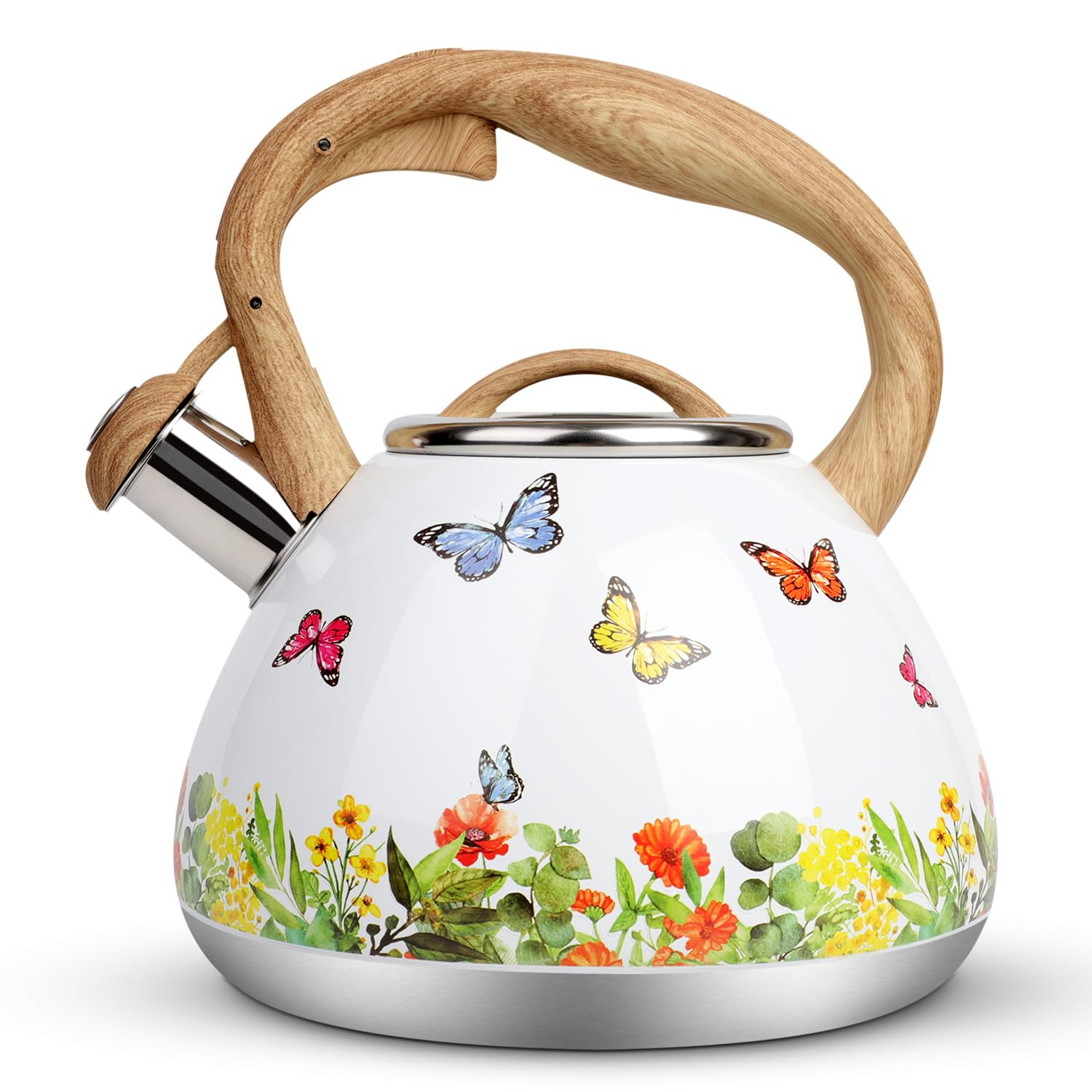 Amazon.com: Tea Kettle, Toptier Teapot Whistling Kettle with Wood ...