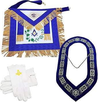 Amazon.com: Masonic Regalia Master Mason Hand Work Masonic Apron Chain ...