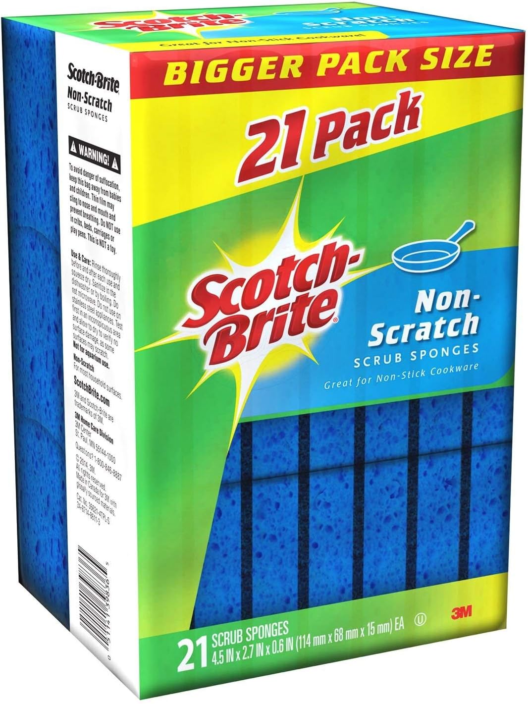 Amazon.com: Scotch -Brite Non Scratch scrub sponges - 21 pack ...