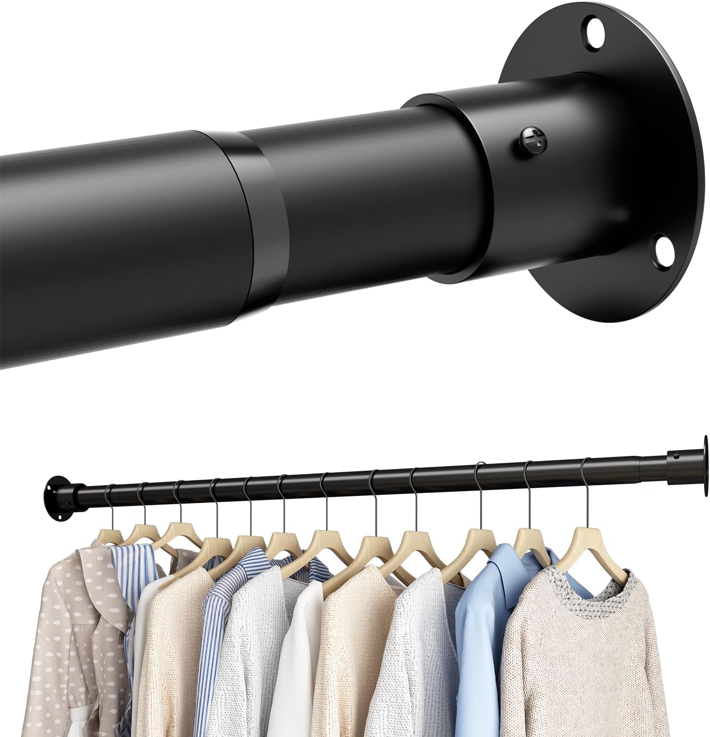 Wardrobe Rails and Fittings, Extendable Clothes Rail, Wardrobe Pole for ...