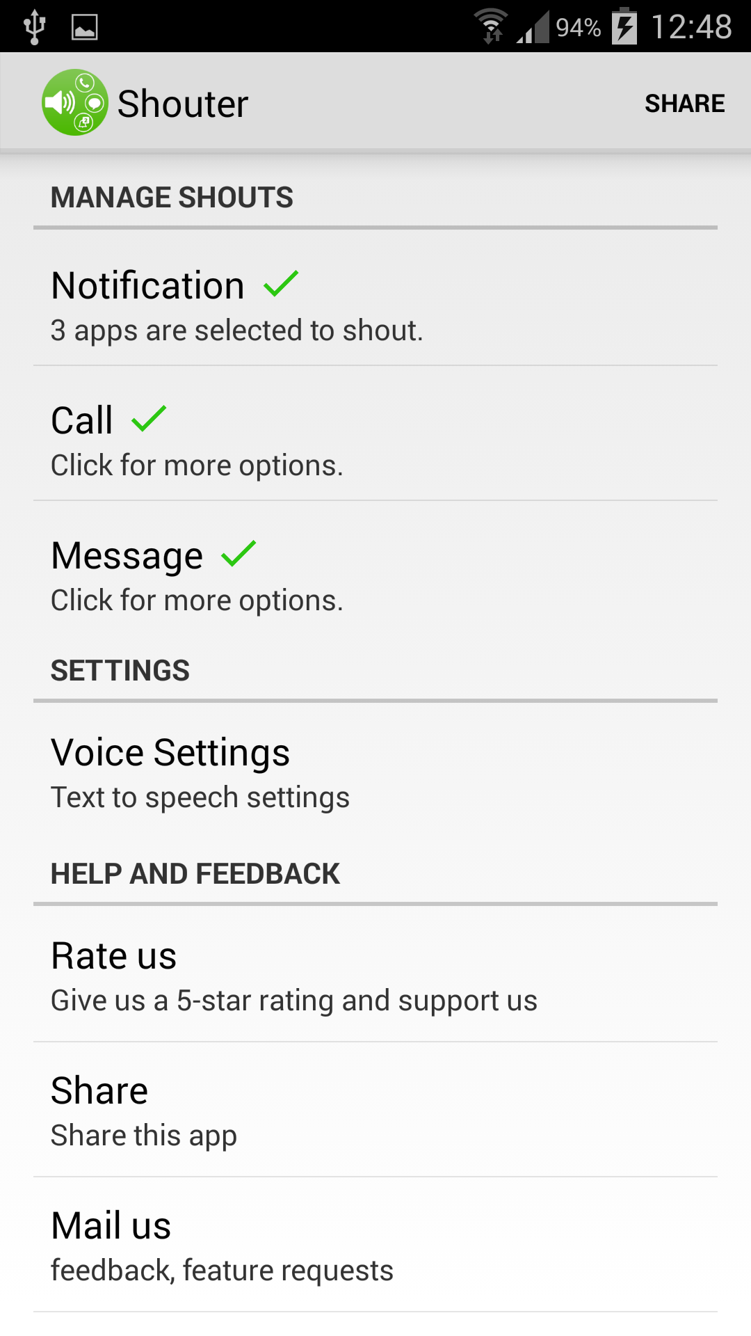 Shouter - Notification Reader - App on Amazon Appstore