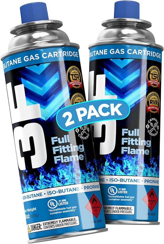 Amazon.com: 3F Butane Fuel Canister, 8oz, 2 Pack, Next Generation ...