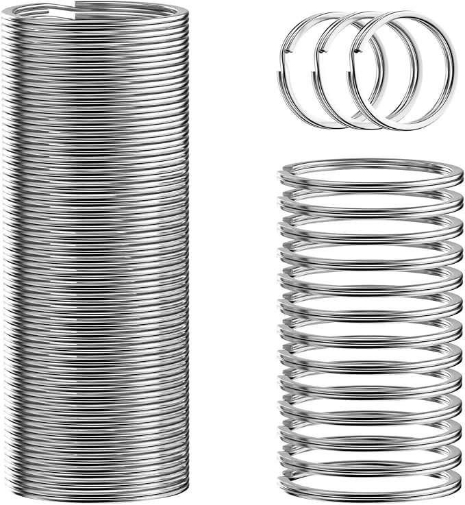 Amazon.com: Silver Key Rings 25mm Flat Key Rings Bulk 150 Pcs for ...