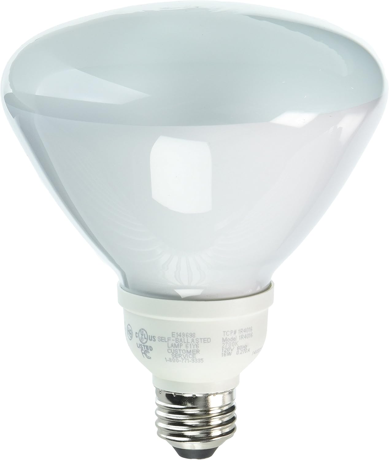 TCP 1R4016 CFL R40 - 75 Watt Equivalent (16W) Soft White (2700K) Flood ...