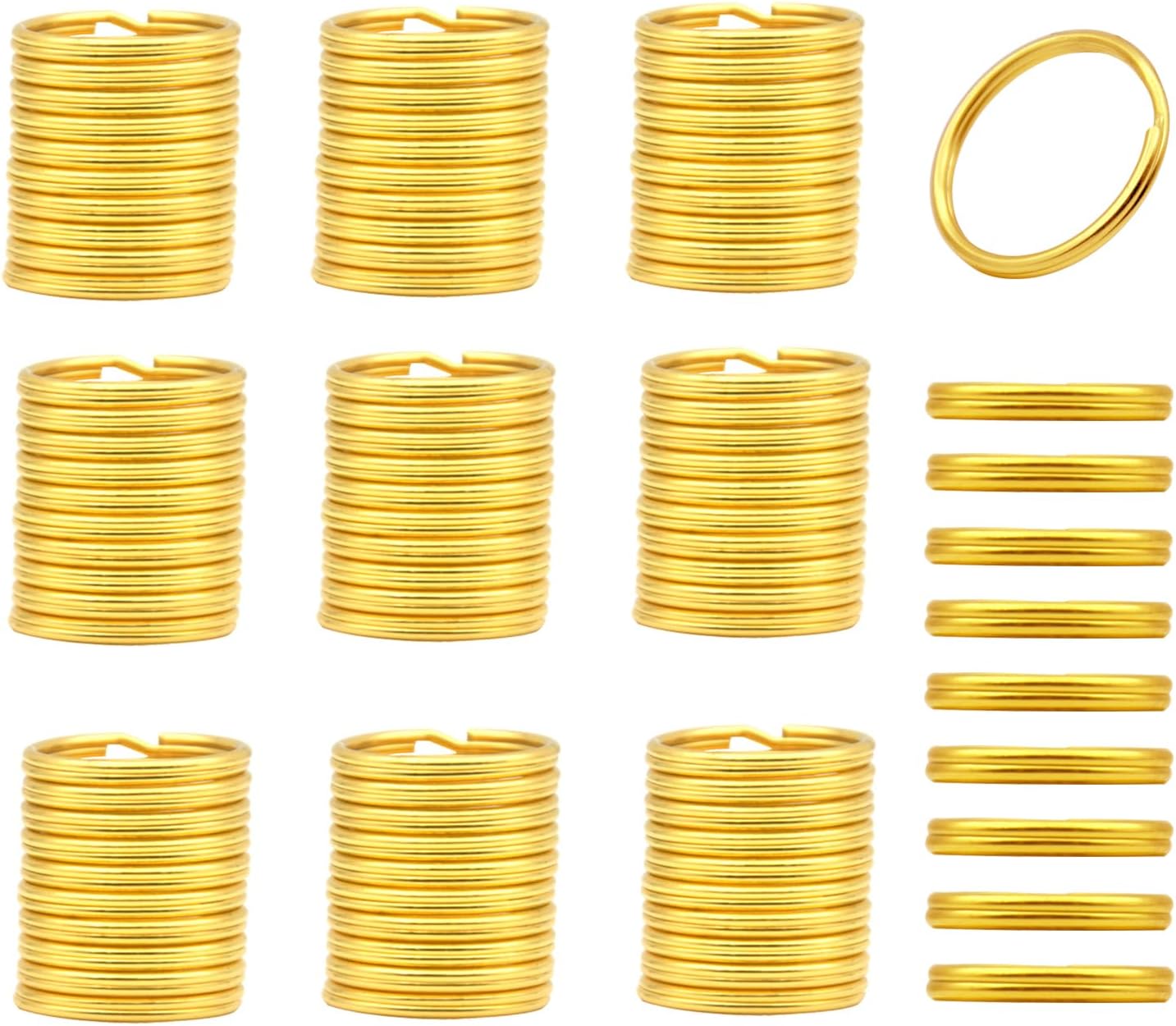 Amazon.com: 100pcs 20mm Key Ring Keychain Metal Golden Round Split Key ...