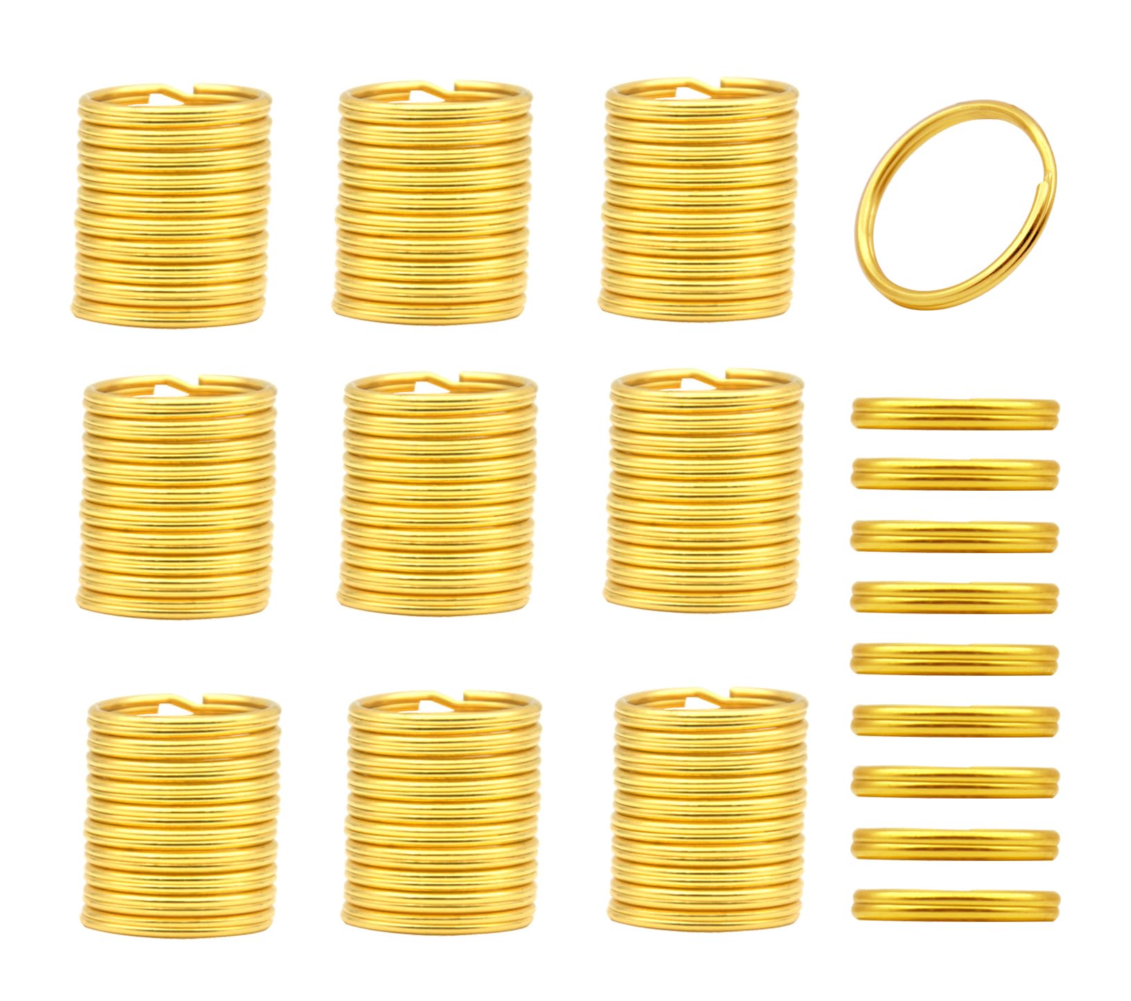 Amazon.com: 100pcs 20mm Key Ring Keychain Metal Golden Round Split Key ...