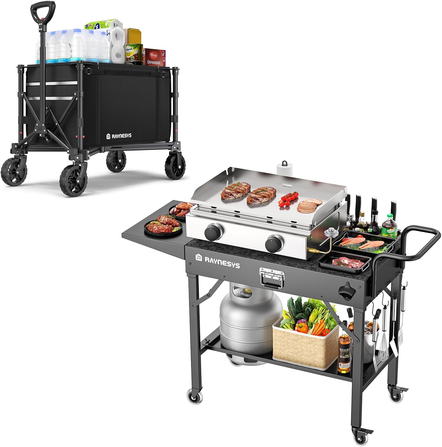 Amazon.com: 3 in 1 Collapsible Wagon & Outdoor Grill Table, Blackstone ...