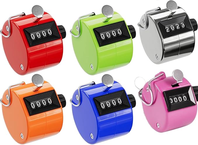 LxcshLjx 6 Color Handheld Tally Counter, 4 Digit Number Mechanical Palm ...