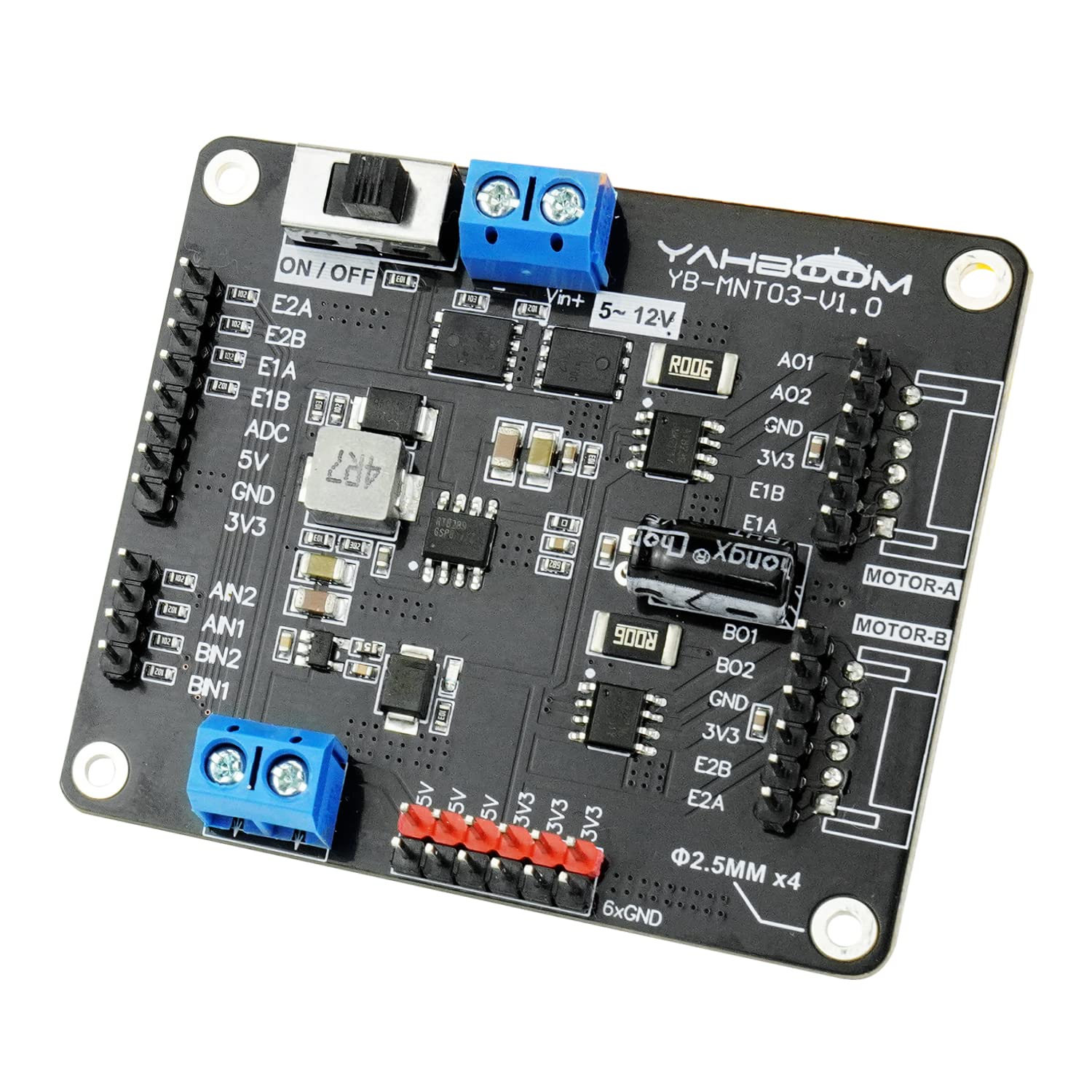 Amazon.com: Yahboom Dual Motor Drive Controller Board Module AT8236 Dual H-Bridge DC Stepper for ...
