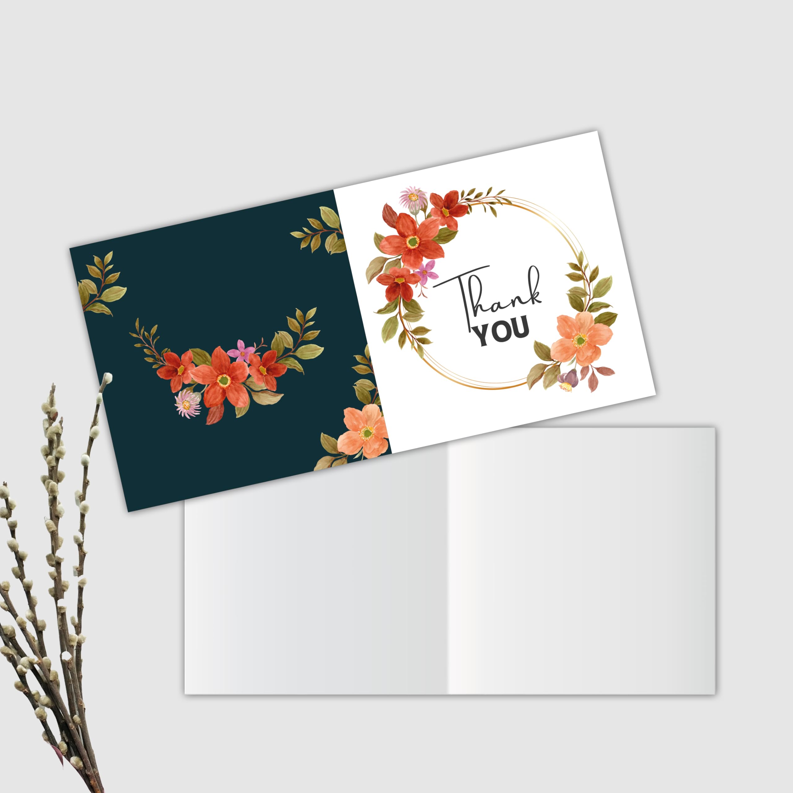 BIRD'S MIND Thank You Blank Note Cards | Mini Folding Thankyou Cards ...