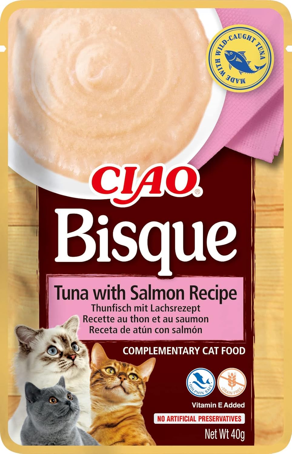 Ciao Bisque by INABA Cat Treat - Tuna and Salmon- 12 Packs (480g total ...