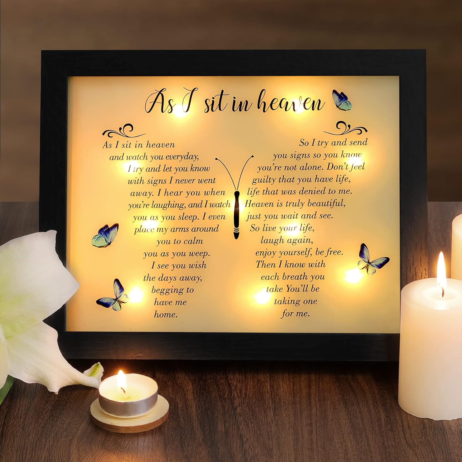 Memorial Gifts LED Shadow Box - Sympathy Gift in Memory of Loved One ...