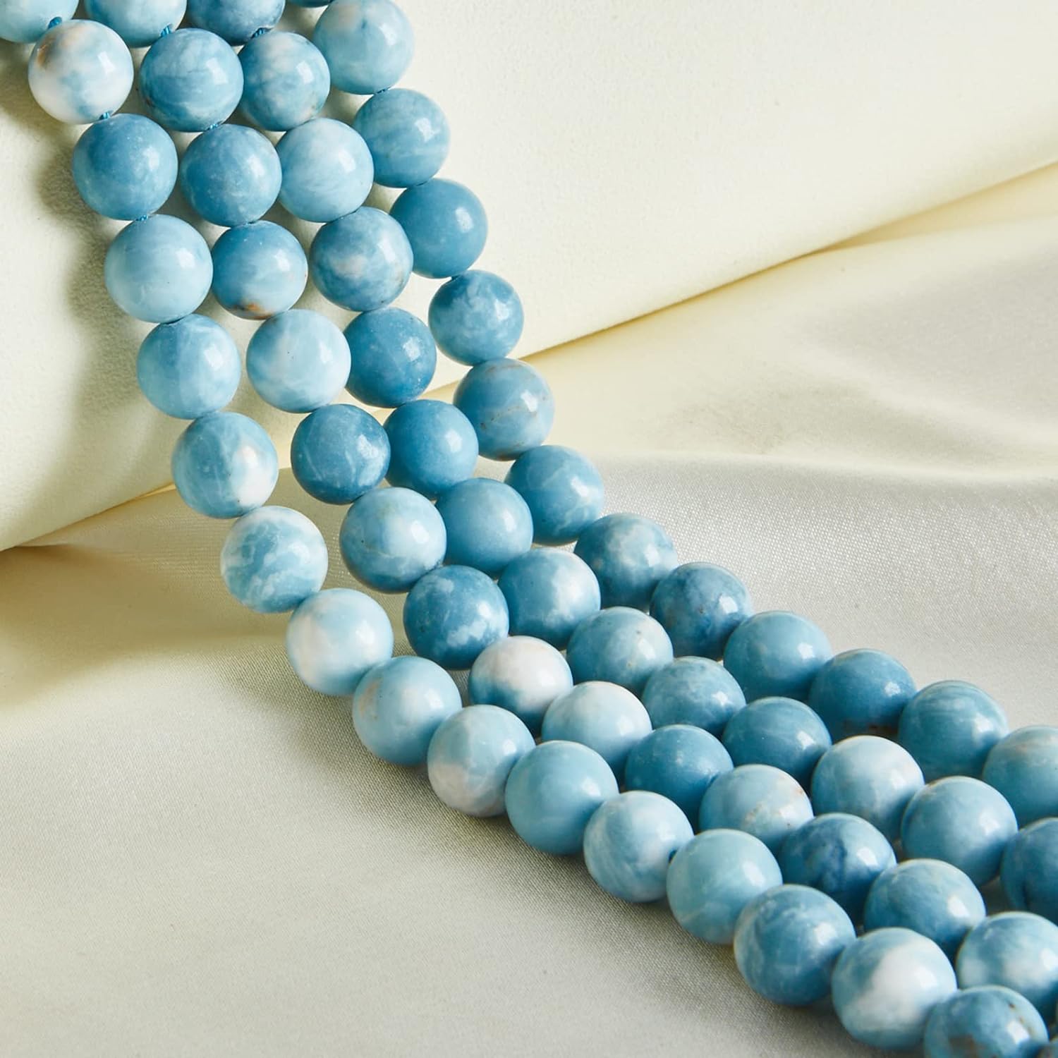 Amazon.com: 45pcs 8mm Natural Larimar Beads Gemstone Beads Round Loose Beads for Jewelry Making