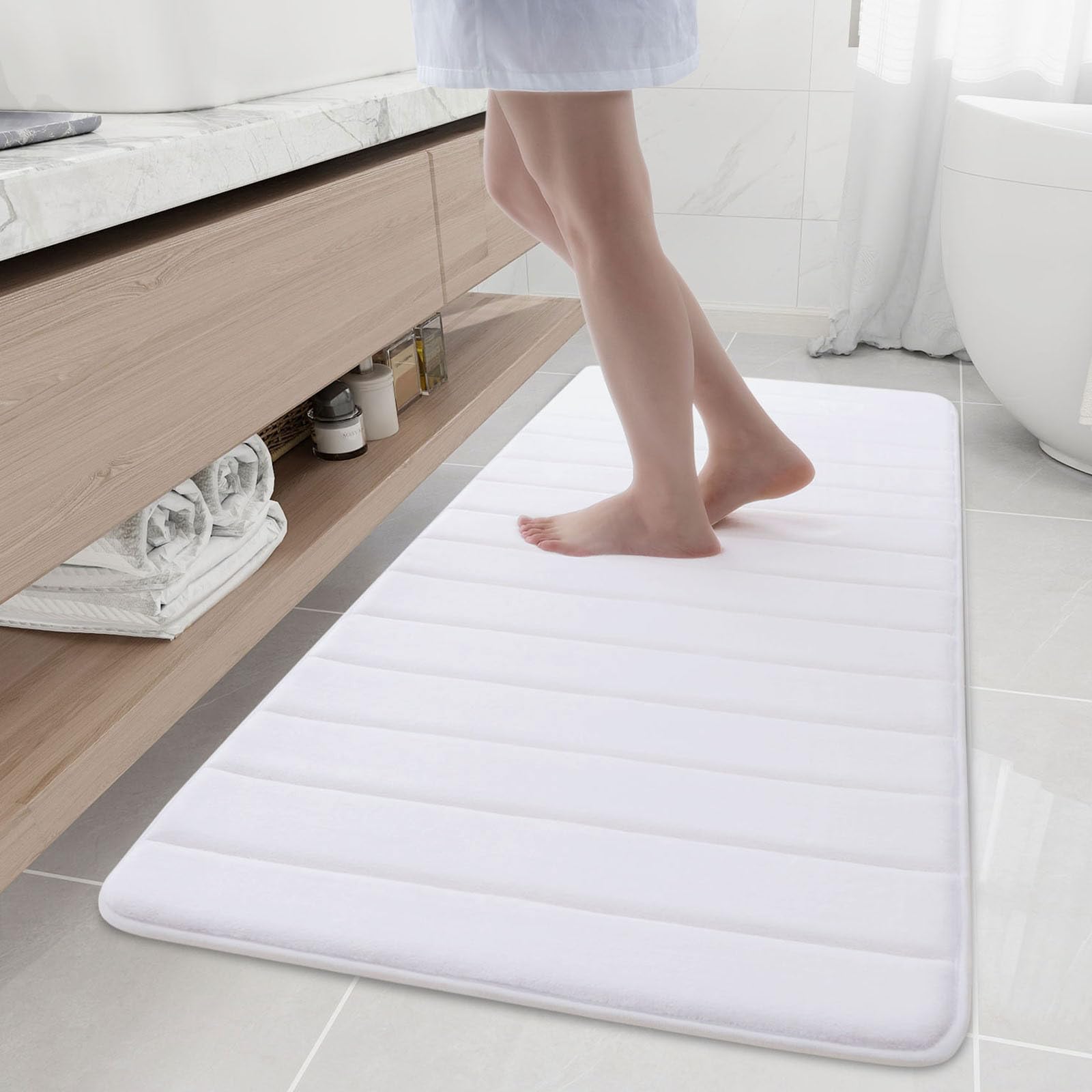 Buganda Memory Foam Bath Mat Rug, 60" x 24", Ultra Soft and Non-Slip ...