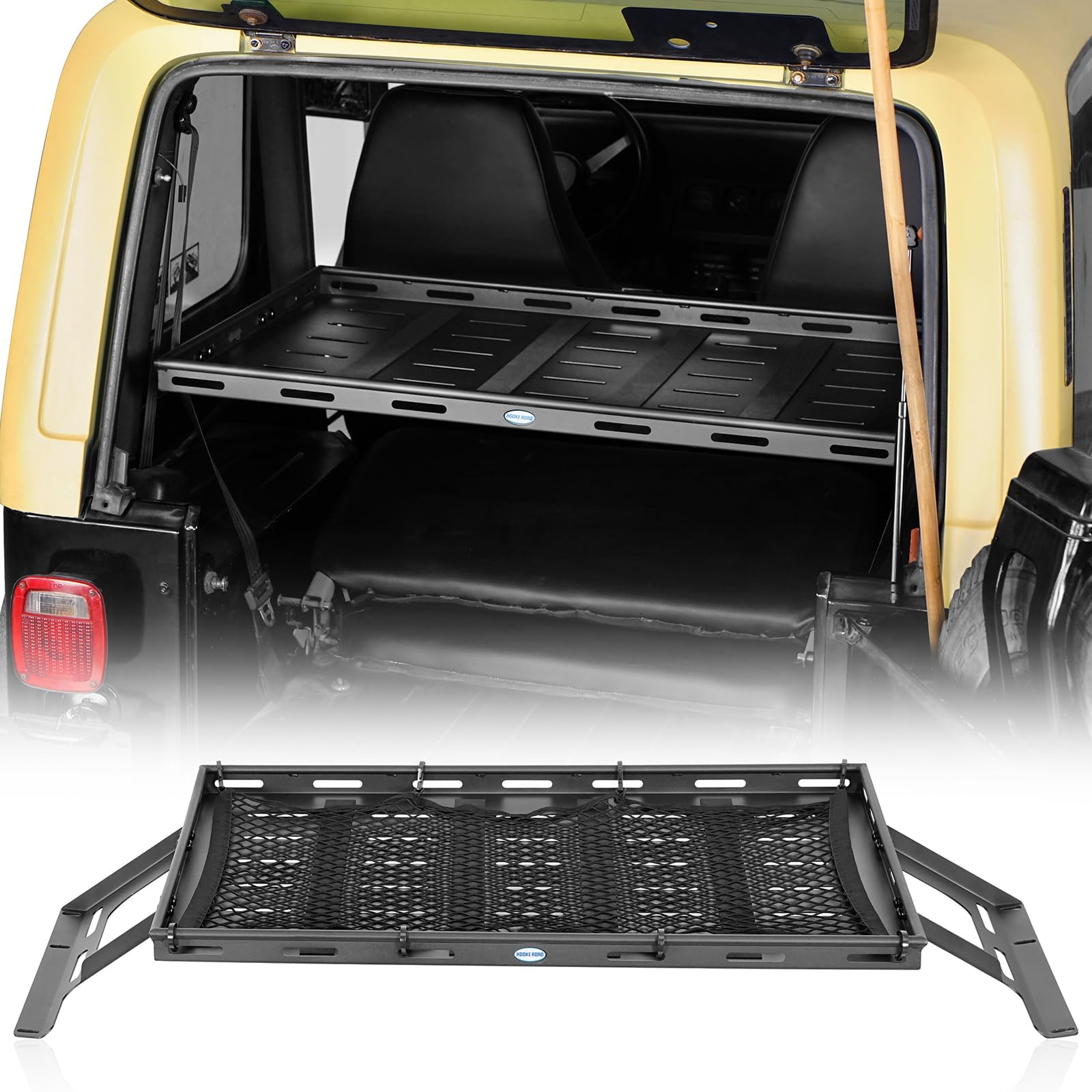 Amazon.com: Hooke Road TJ/YJ Rear Trunk Cargo Basket Tray for 1987-2006 ...