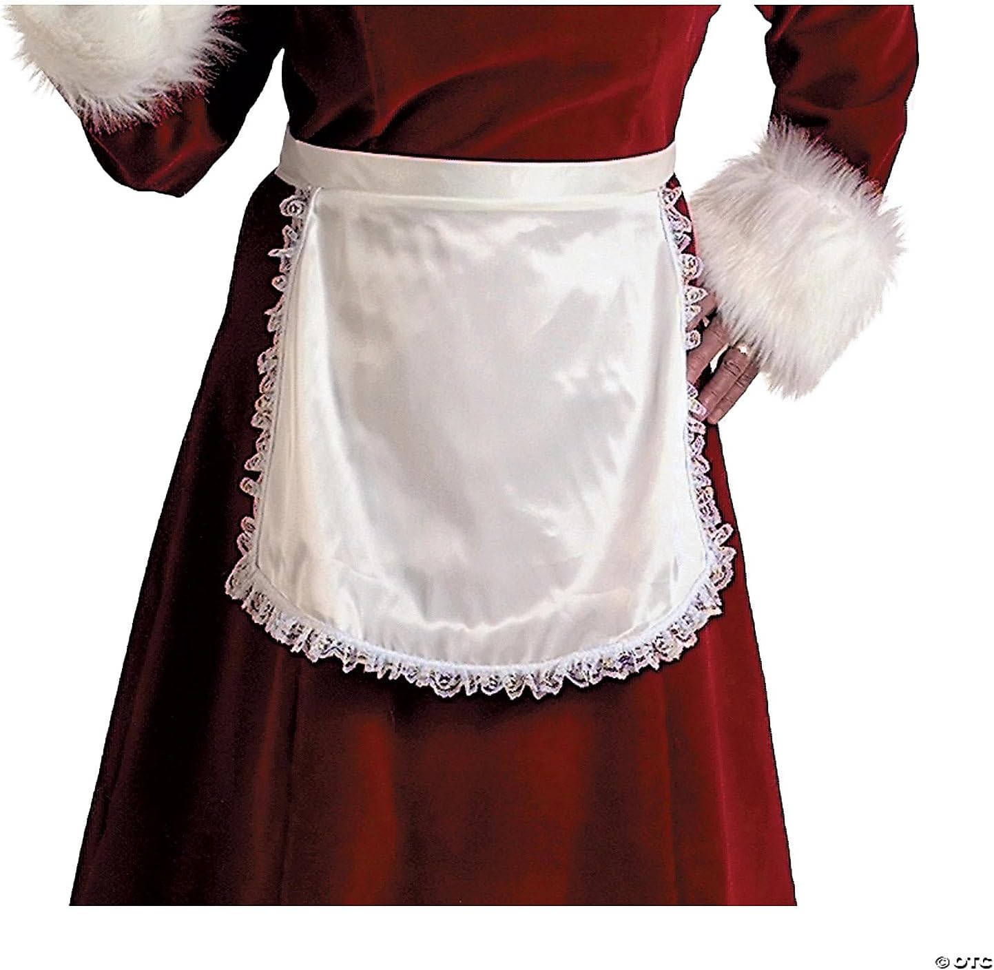Amazon.com: Halco Satin White Mrs Claus Apron #7050 Lace Trim Standard ...