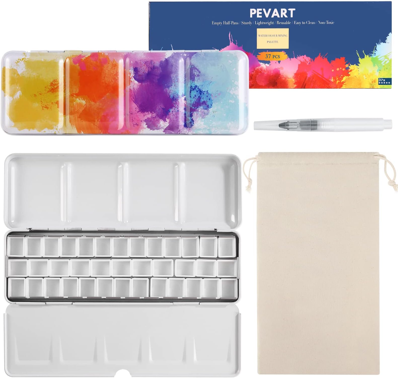 Amazon.com: New York Central Watercolor Palettes - Empty Half Pan Boxes ...