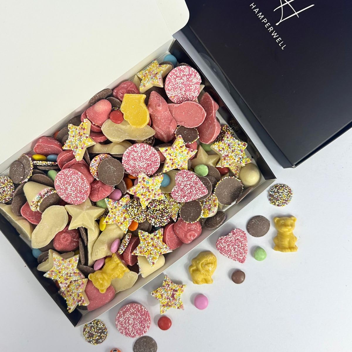 The Candy Chocolate Pick N Mix Sweets Letterbox Gift Hamper With White ...