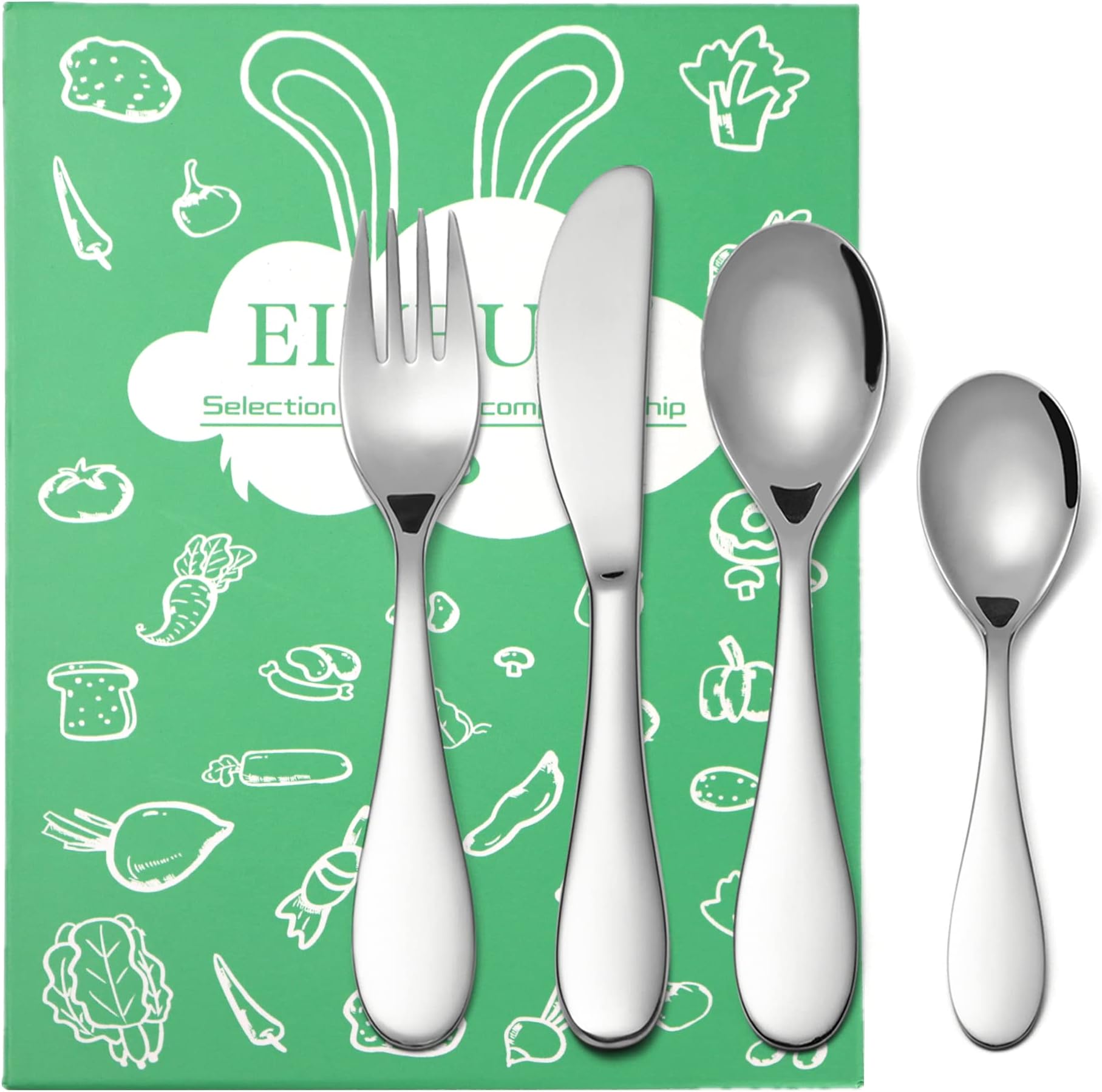 Amazon.com: Kids Silverware Set Toddler Utensils 18/8 Stainless Steel ...