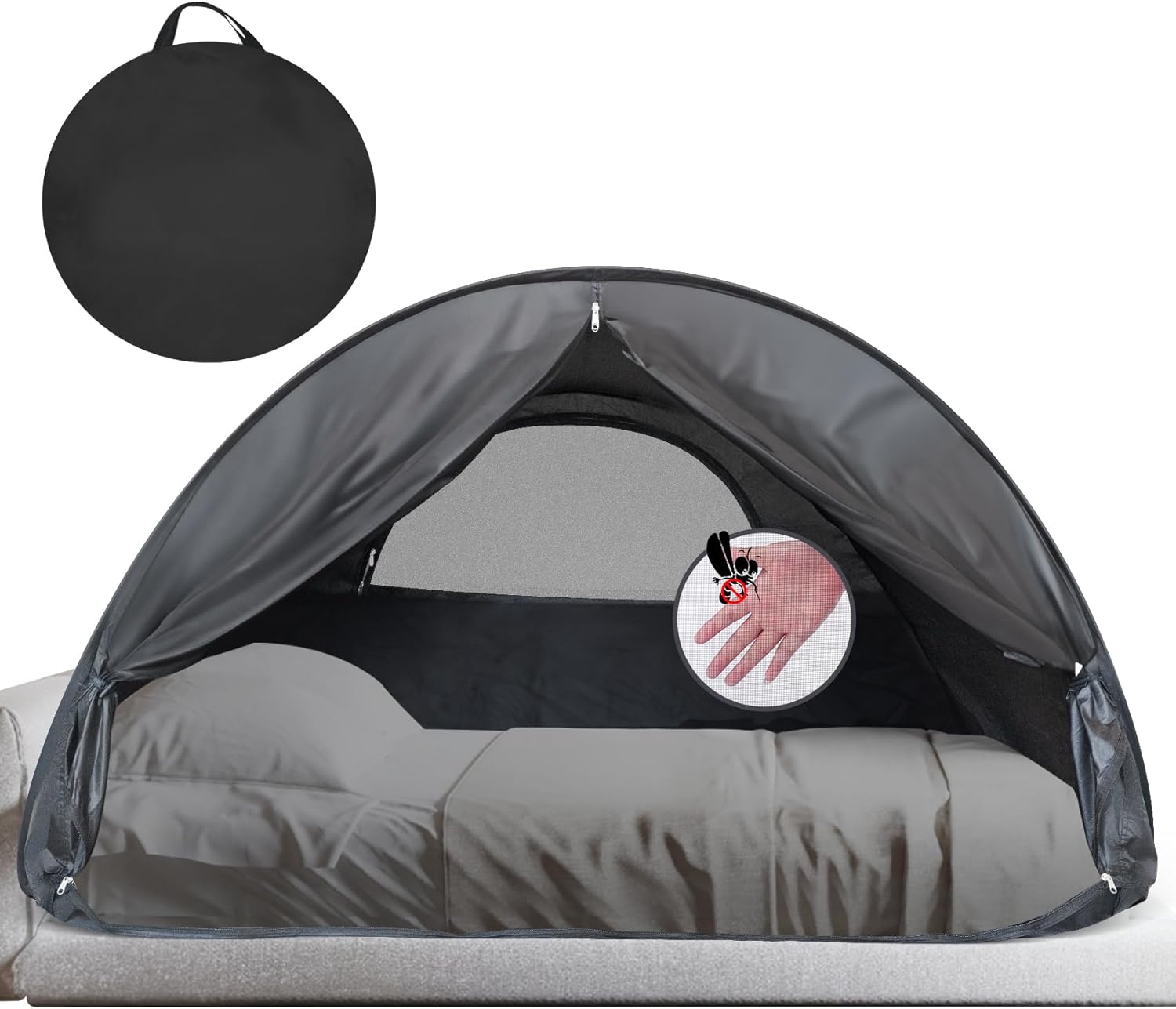 Amazon.com: LEEDOR Pop Up Bed Tent with Mesh & Shade Cloth Window,Bed ...