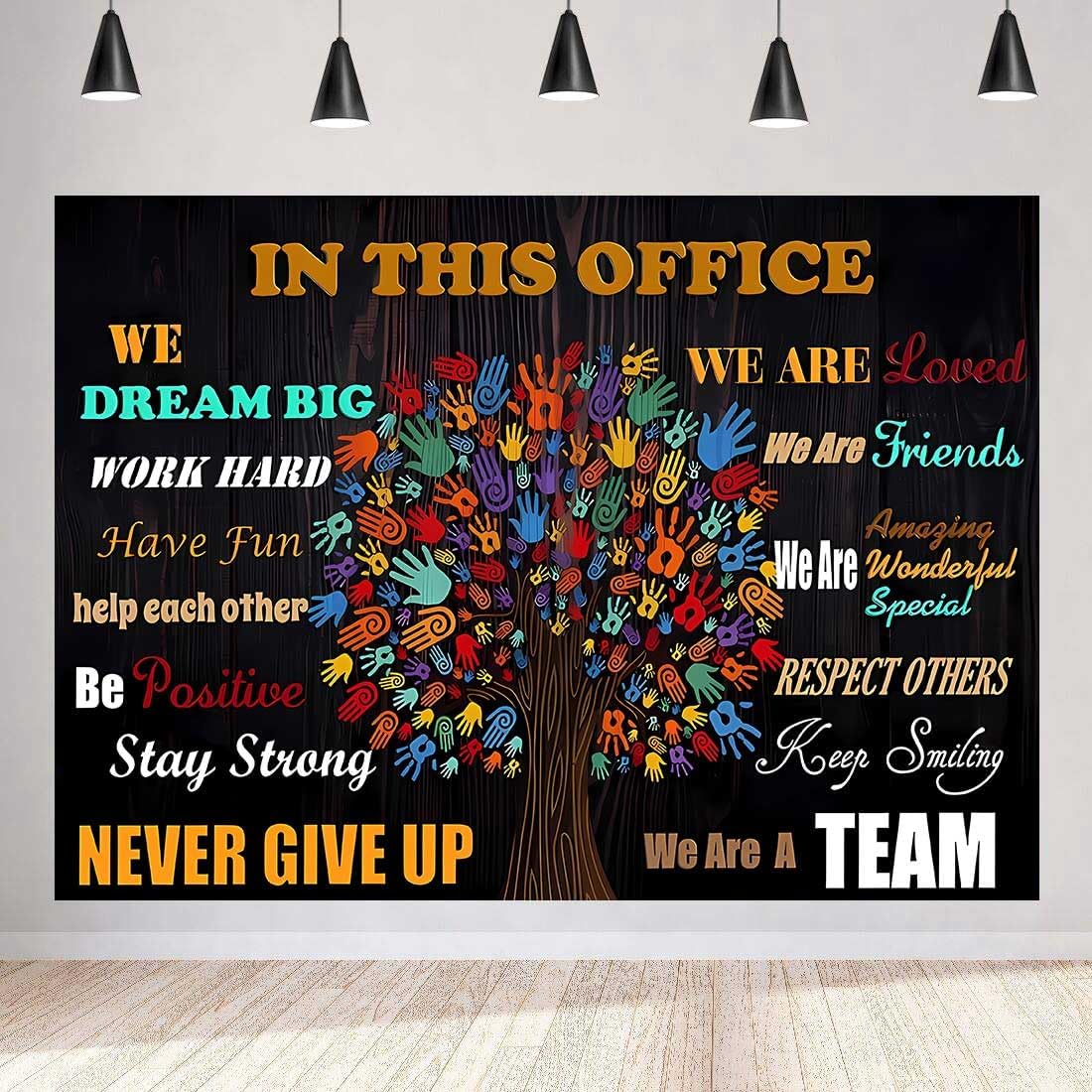 Amazon.com : Teamwork Backdrops Office Inspirational Quotes Backdrop ...