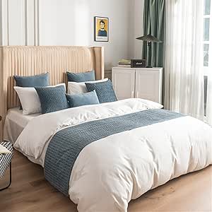 Amazon.com: HLASMSPE Velvet Bed Runner Pleated, Luxury Double-Sided ...