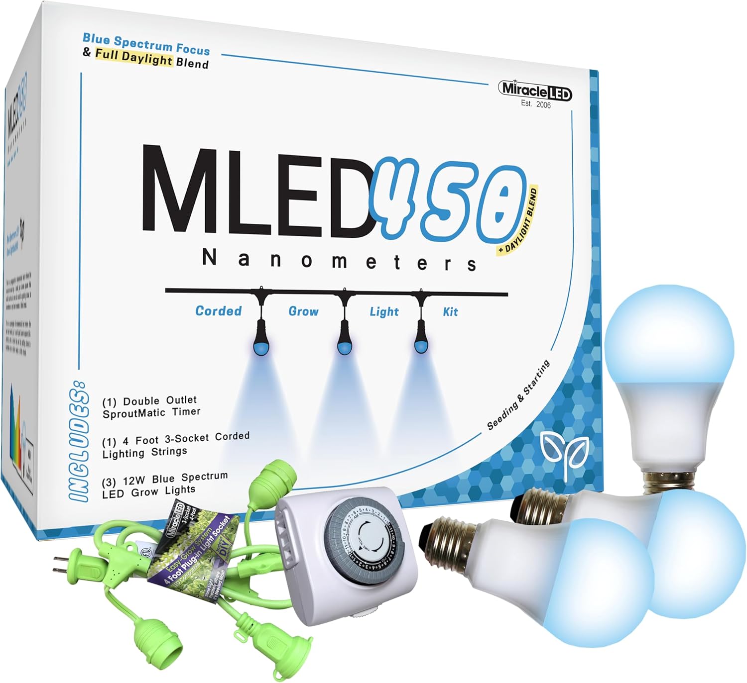 Amazon.com: Miracle LED Nanometer 450 Indoor Grow Light Kit - Includes ...