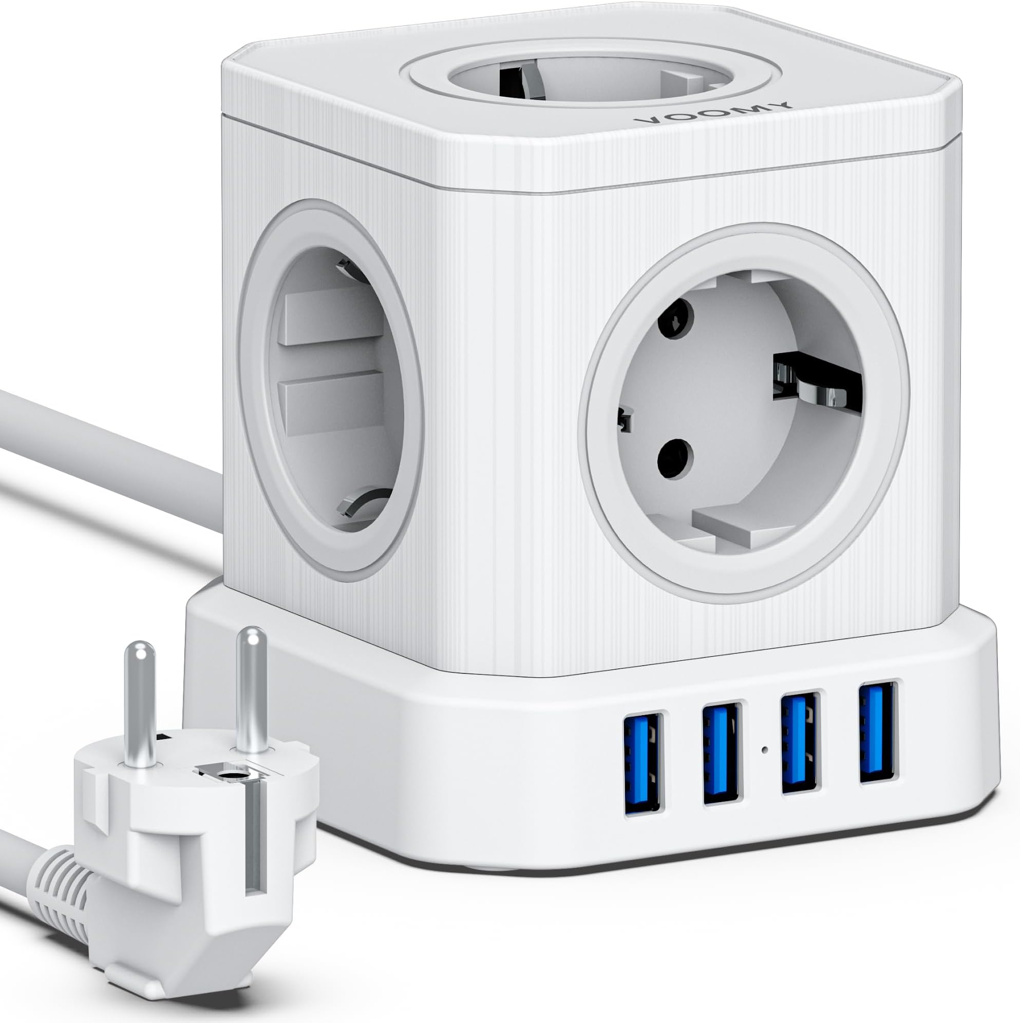 JSVER USB Cube Multiprise 3 Prises avec 3 USB Chargeur (5V3,1A/15,5W ...
