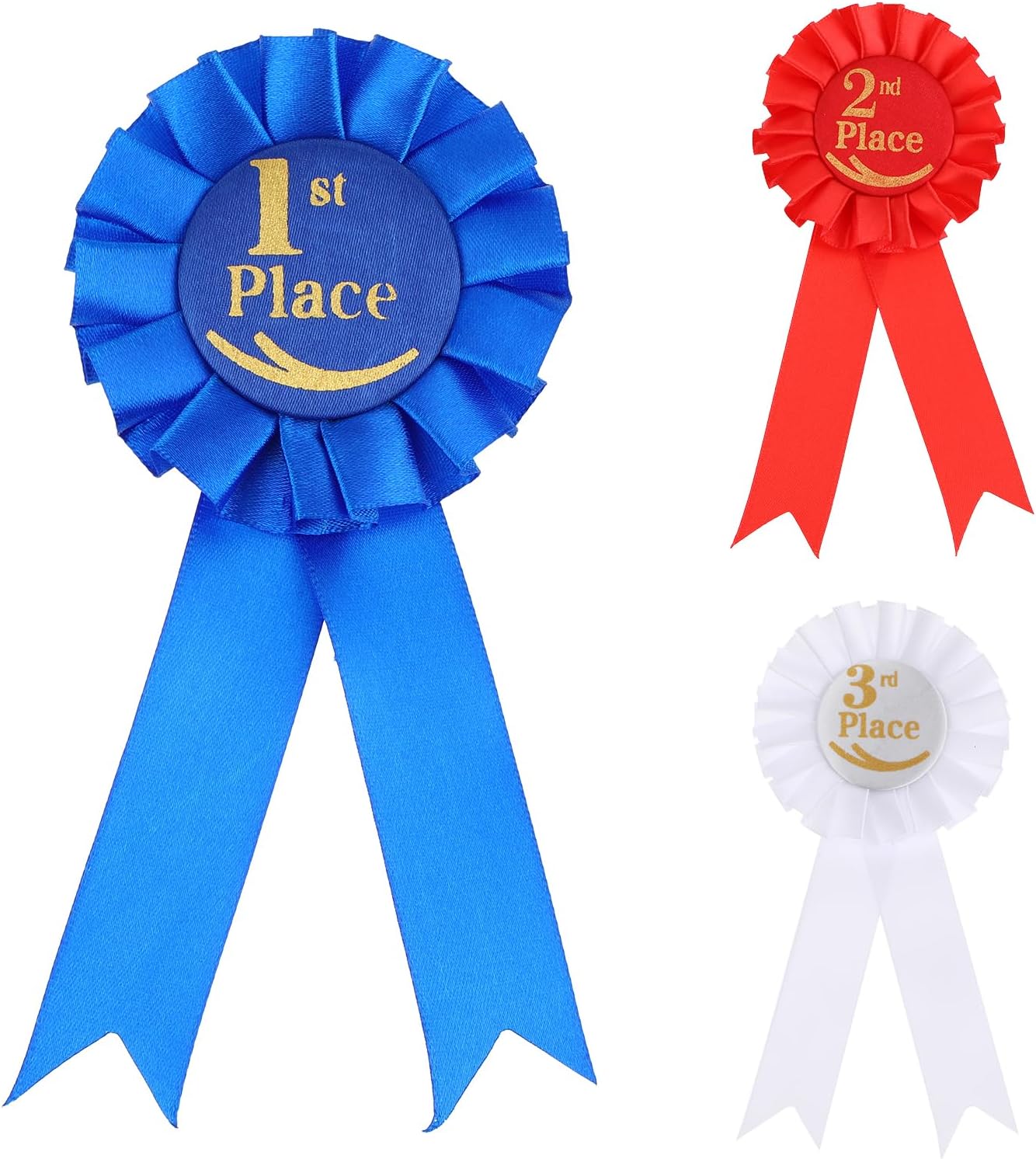 Amazon.com : YUXIANLB Award Ribbon Rosette Set, Blue Red White Medals ...