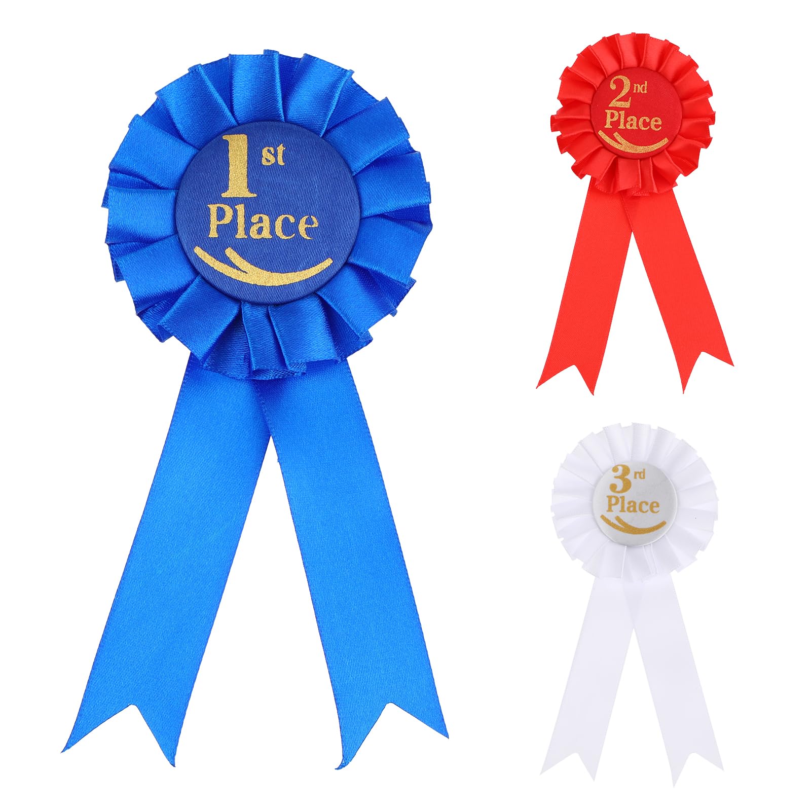 Amazon.com : YUXIANLB Award Ribbon Rosette Set, Blue Red White Medals ...