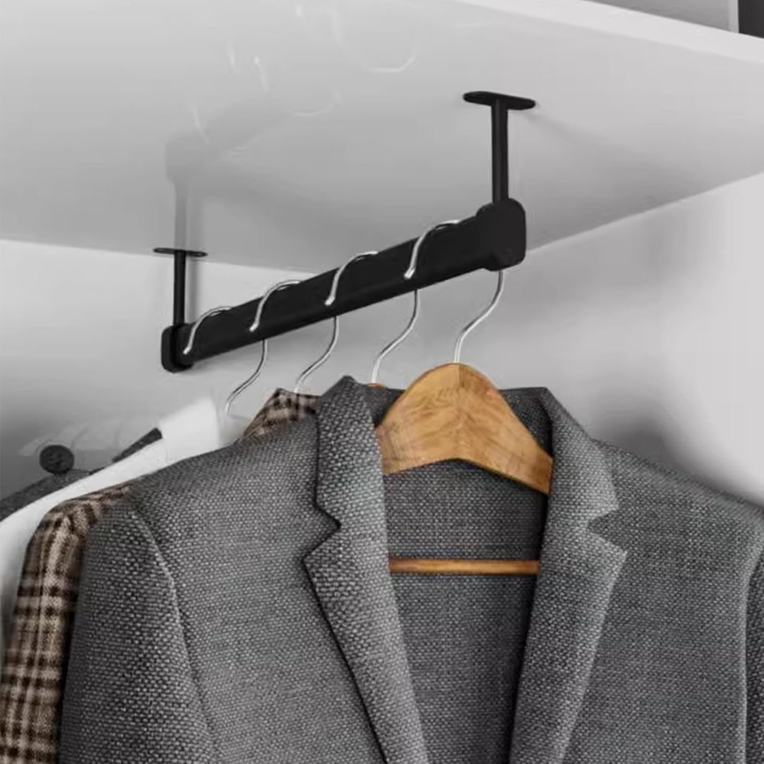 Closet Rod 2 Pcs Heavy Duty Closet Rod Ceiling Mount - Cuttable ...