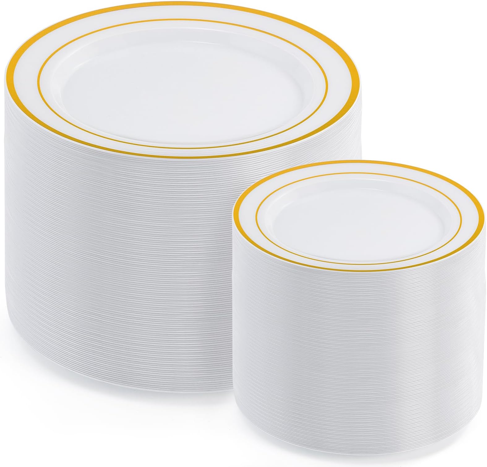 Amazon.com: Munfix 100 Gold Plastic Plates Set, 10.25 Inch Plastic ...