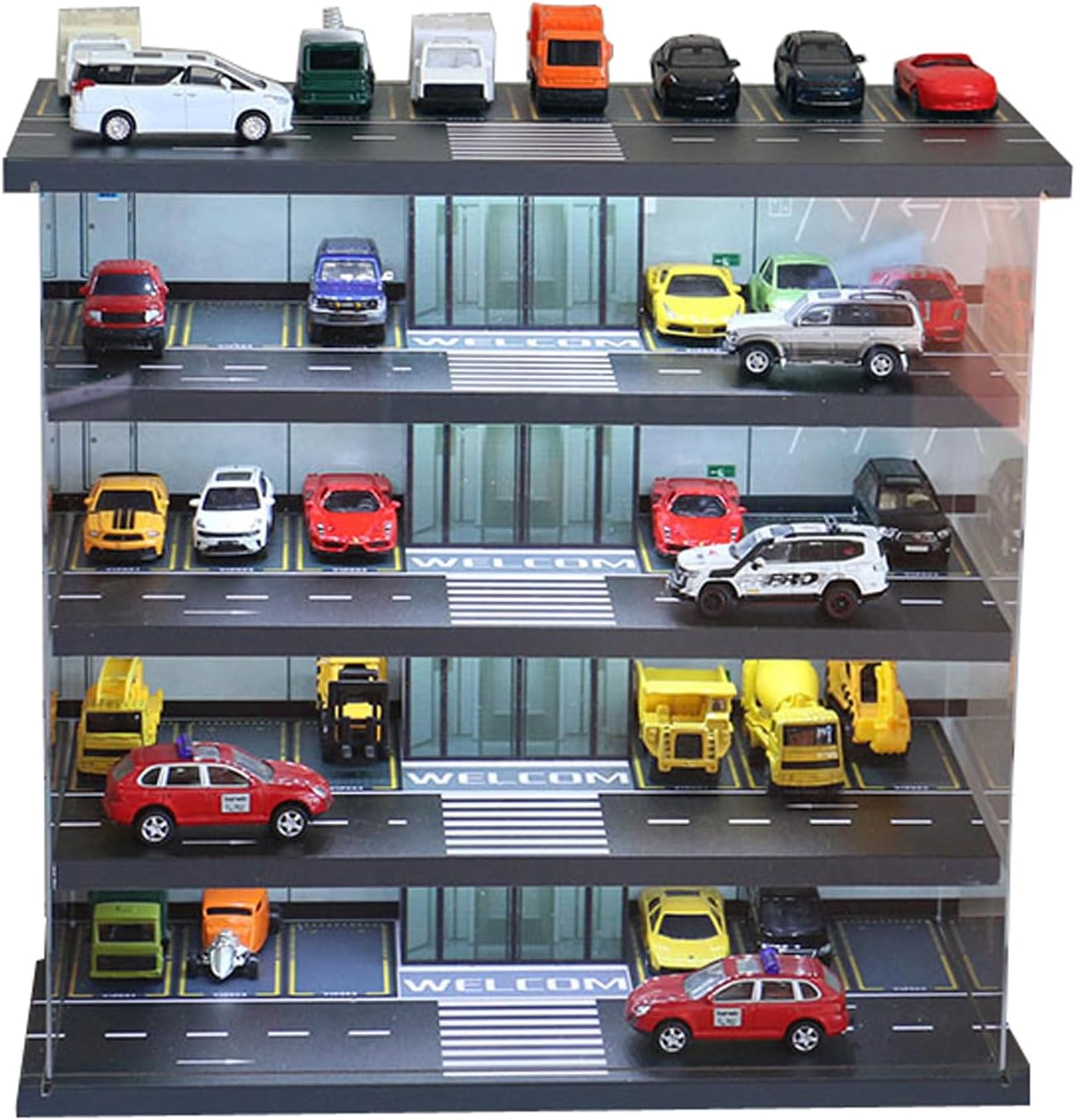 Amazon.com: Model Car Display Case 1/64 Scale,4-Tiers Hot Wheels ...