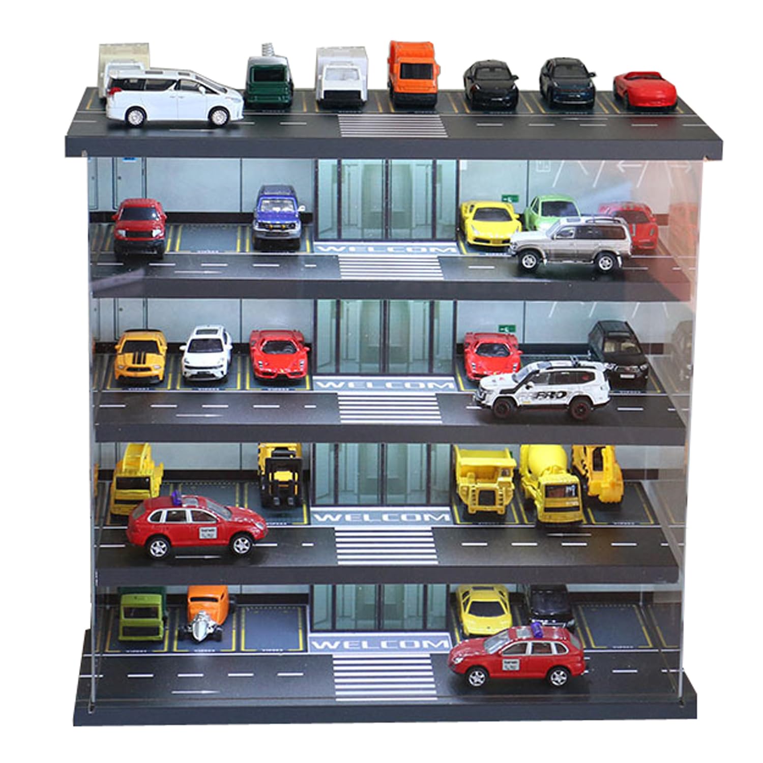 Amazon.com: Model Car Display Case 1/64 Scale,4-Tiers Hot Wheels ...