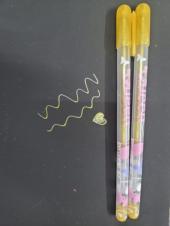 53ARTS Set of Golden Pens (2 Pcs) 0.8 mm Fine Point - Smudge proof Pen ...