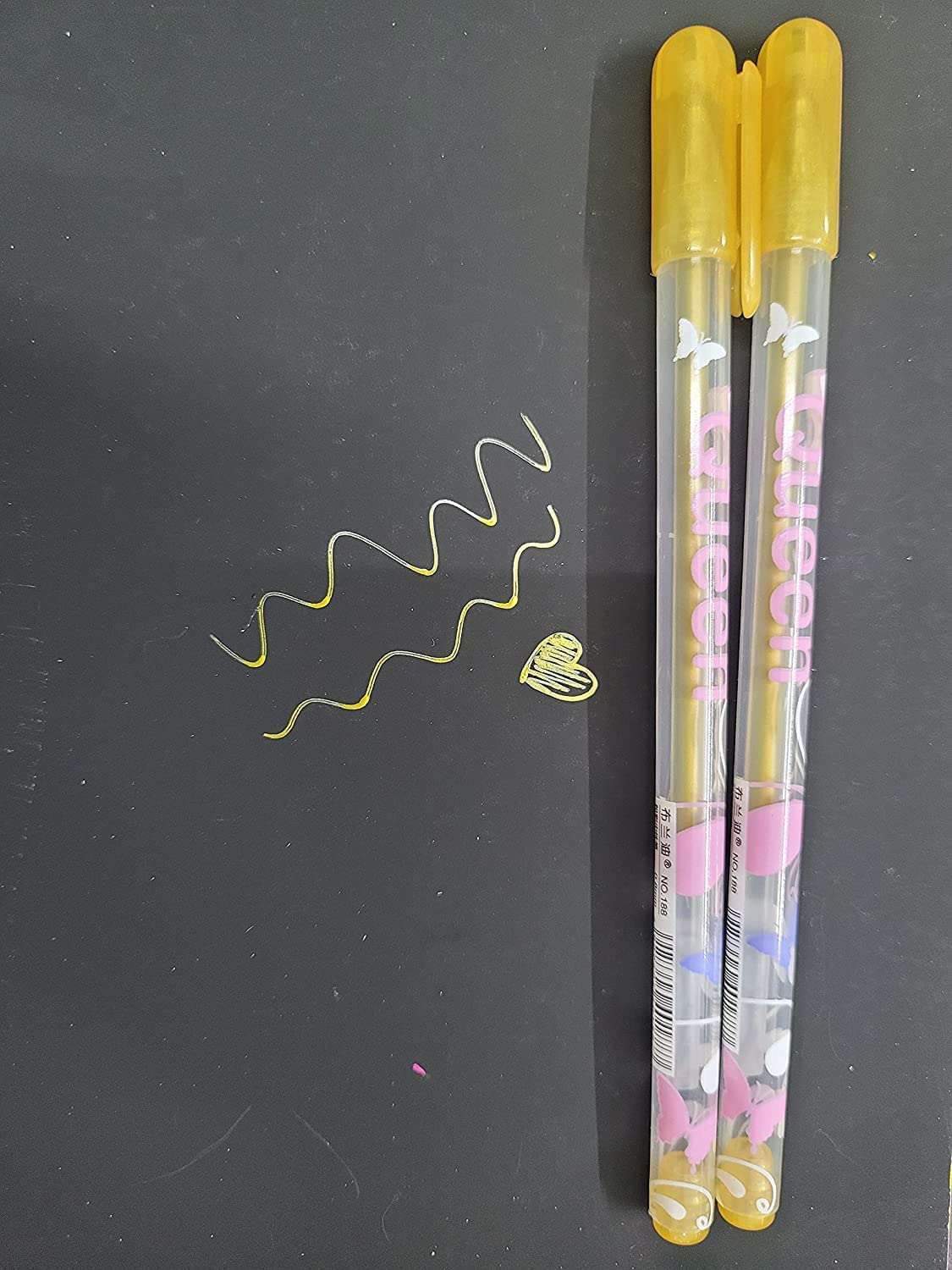 53ARTS Set of Golden Pens (2 Pcs) 0.8 mm Fine Point - Smudge proof Pen ...