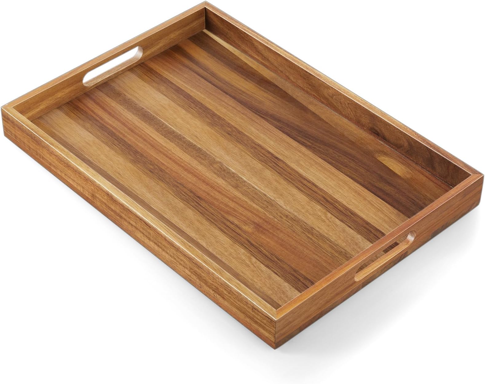 Amazon.com: Greenco Rectangle Bamboo Butler Serving Tray with Handles ...