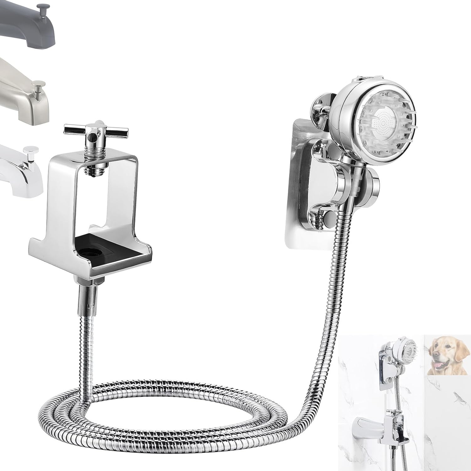 Amazon.com: Seltomer Pet Shower Attachment Dog Washing Supplies Set ...