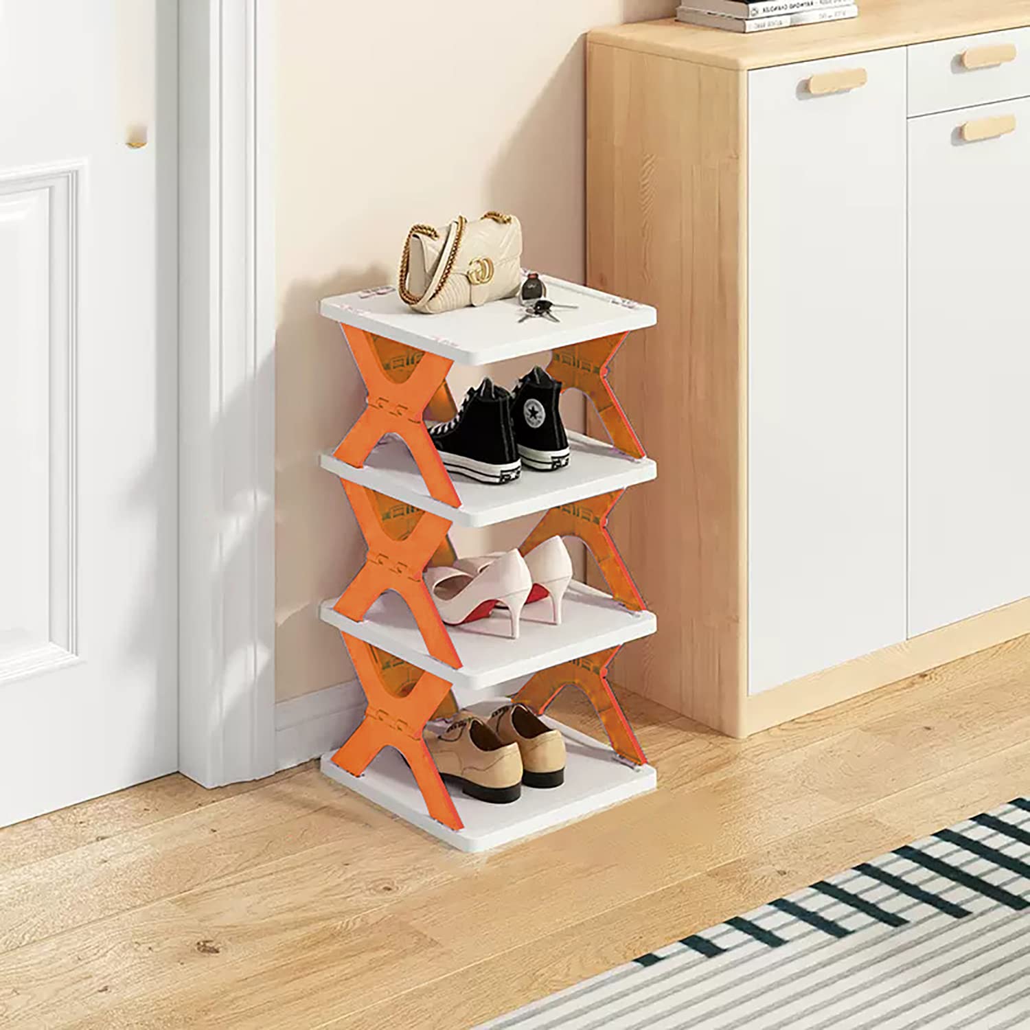 Buy House of Quirk 4 Tier Collapsible Shoes Stand, Shoe Tower Rack ...