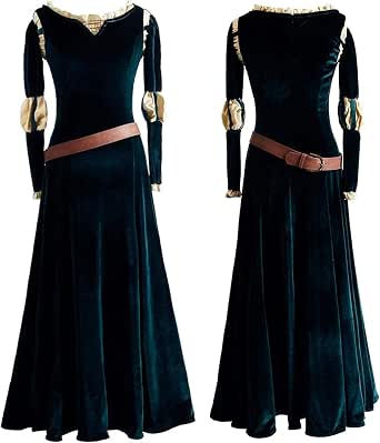 Amazon.com: Wiexary Adult Princess Merida Cosplay Merida Costume Blue ...