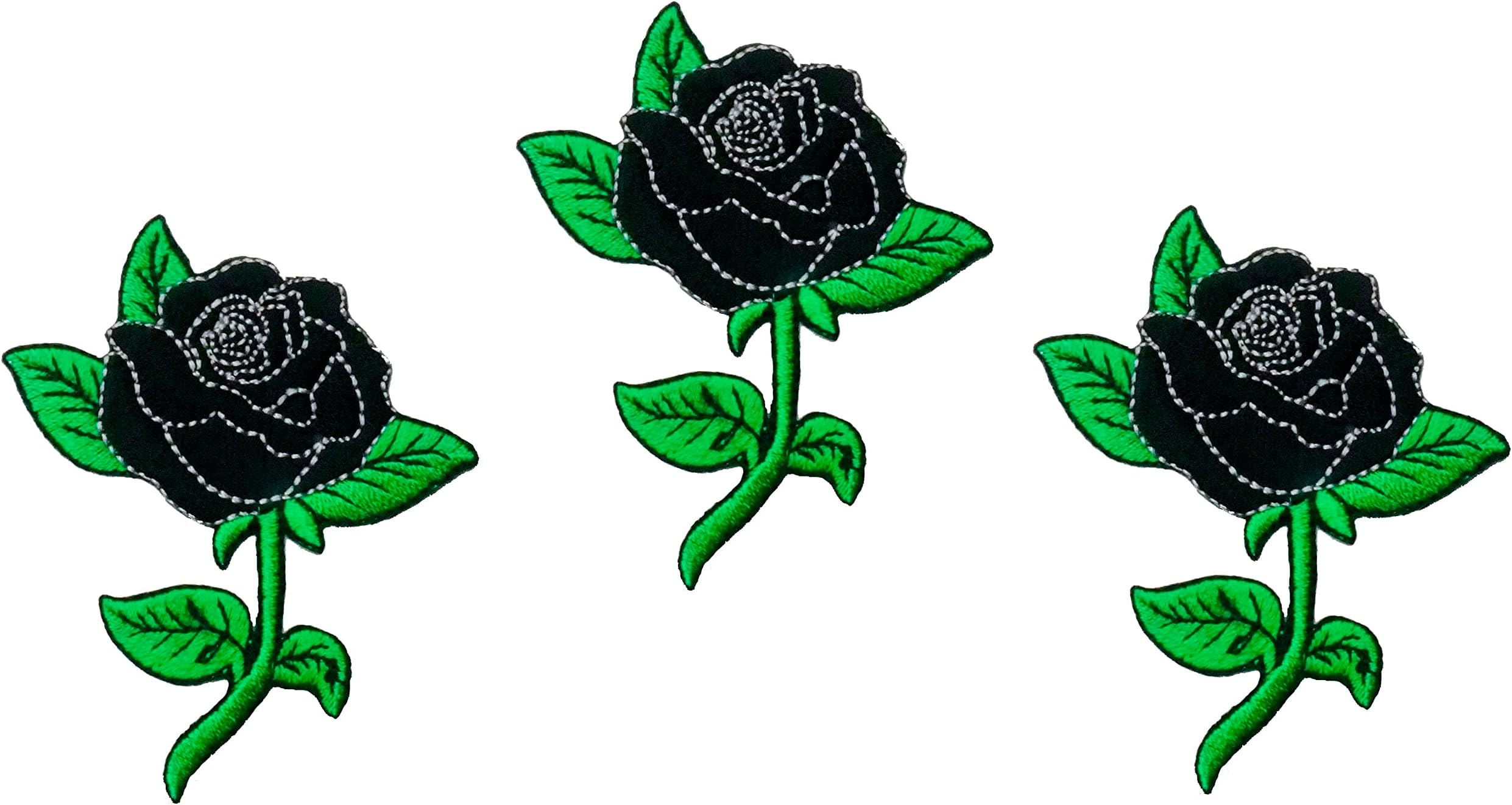 Amazon.com: Pinsanity Black Rose Iron-On Embroidered Patch