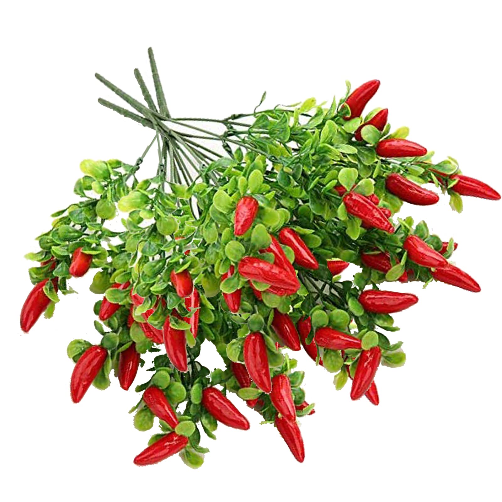 Amazon.com: Wnvivi 10Pcs Artificial Red Pepper Stems with Plastic ...