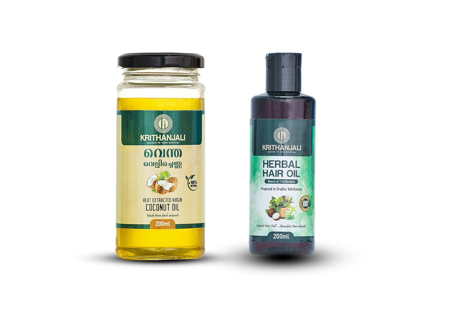 Buy Krithanjali Herbal Hair Oil | Ventha Velichenna 100% Natural Hot ...
