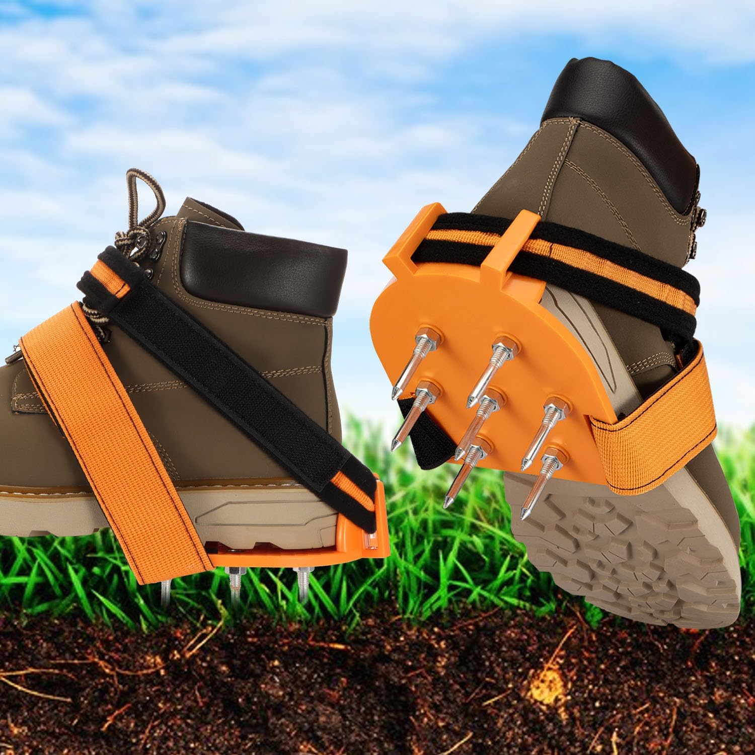 Amazon.com : Lawn Aerator Shoes, Aluminum Soleplate Sandals with ...