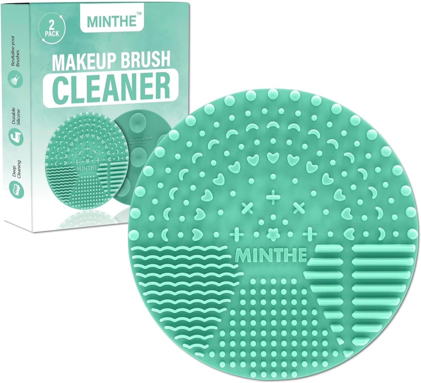 Amazon.com: MINTHE™ Makeup Brush Cleaner Mat | 2 Pack | Silicone Makeup ...