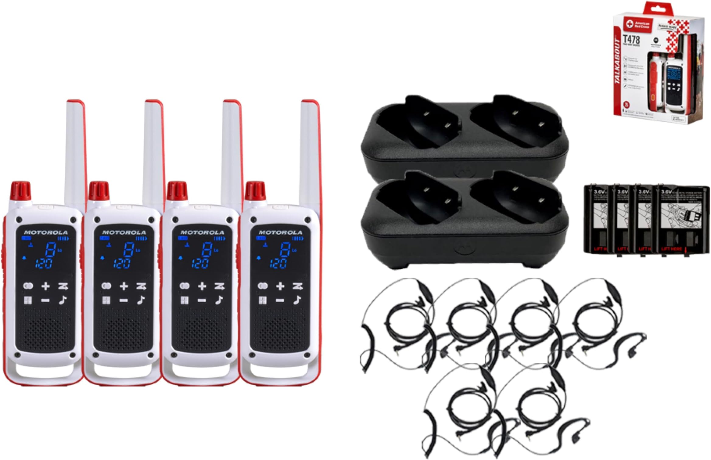 Amazon.com: Motorola Solutions Talkabout Portable FRS T478 Red Cross ...