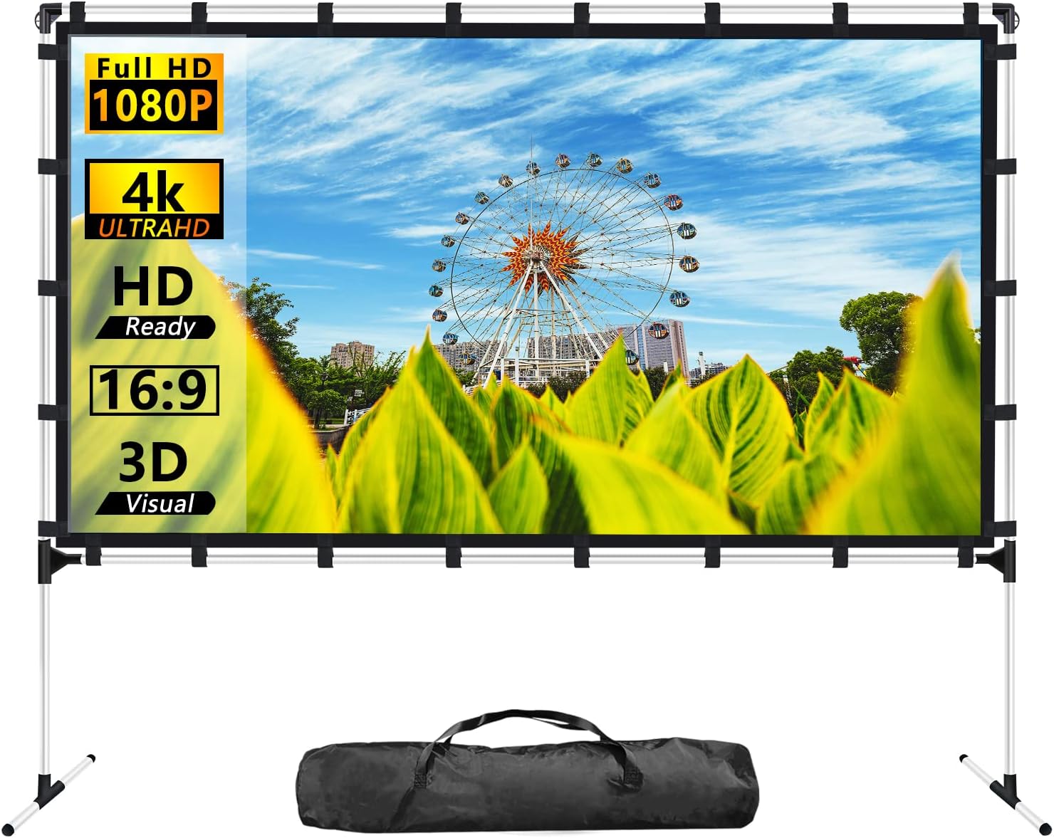 Amazon.com: Projector Screen with Stand, Wootfairy 100 inch Foldable ...