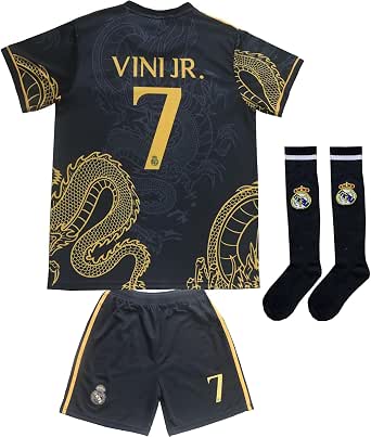 KWFOM Vini Jr #7 Vinicius Gold Dragon Limited Edition Kids Soccer ...