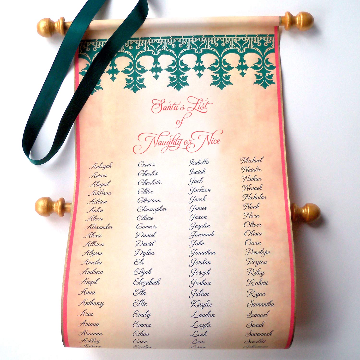 Amazon.com: Santa's List of Naughty or Nice personalized scroll, 8x19 ...